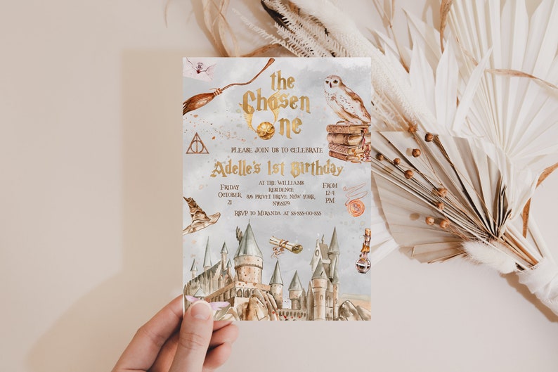 The Chosen One Invitation Wizard Birthday Party Magic School - Etsy