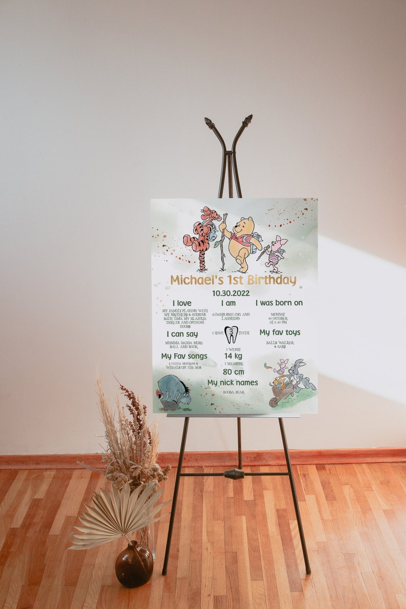 Milestone Board Winnie the Pooh Birthday Party Winnie Pooh - Etsy