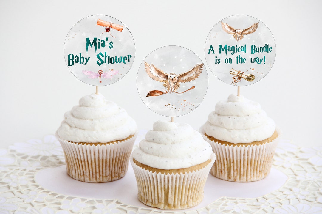 Editable Cupcake Topper Label Baby Shower Magic School Baby - Etsy