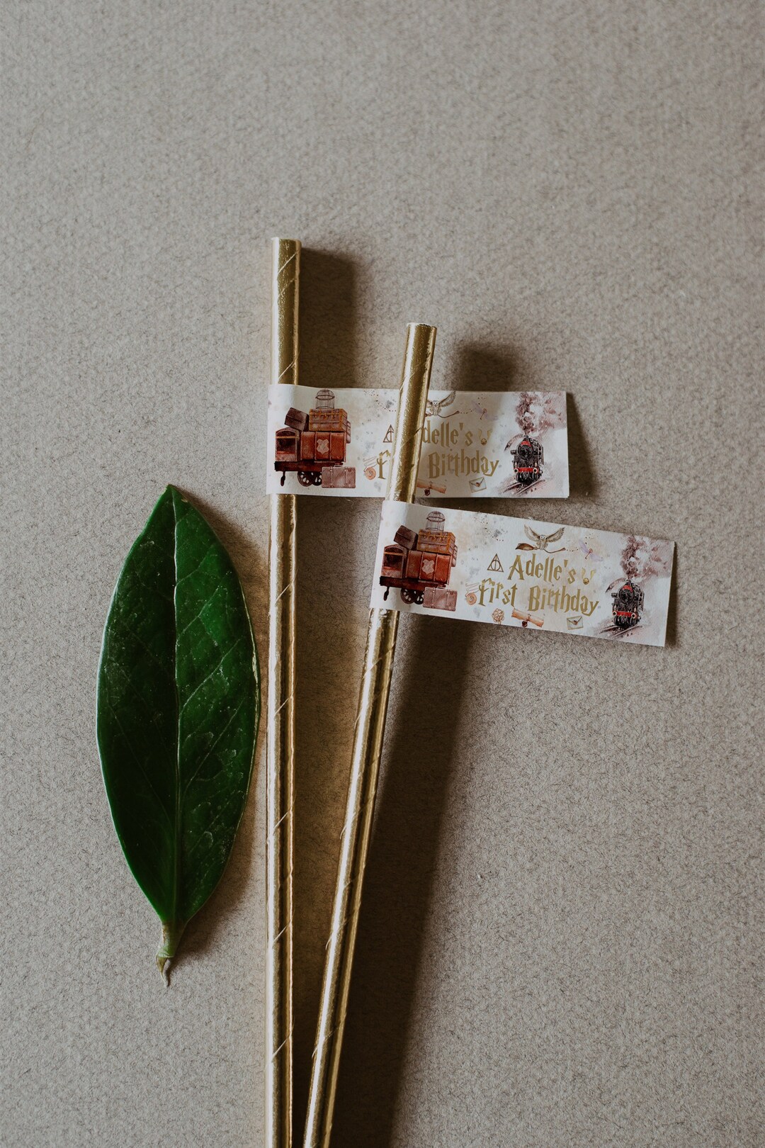 Editable Straw Tag Wizarding World First Birthday Party Straw Tag Label ...