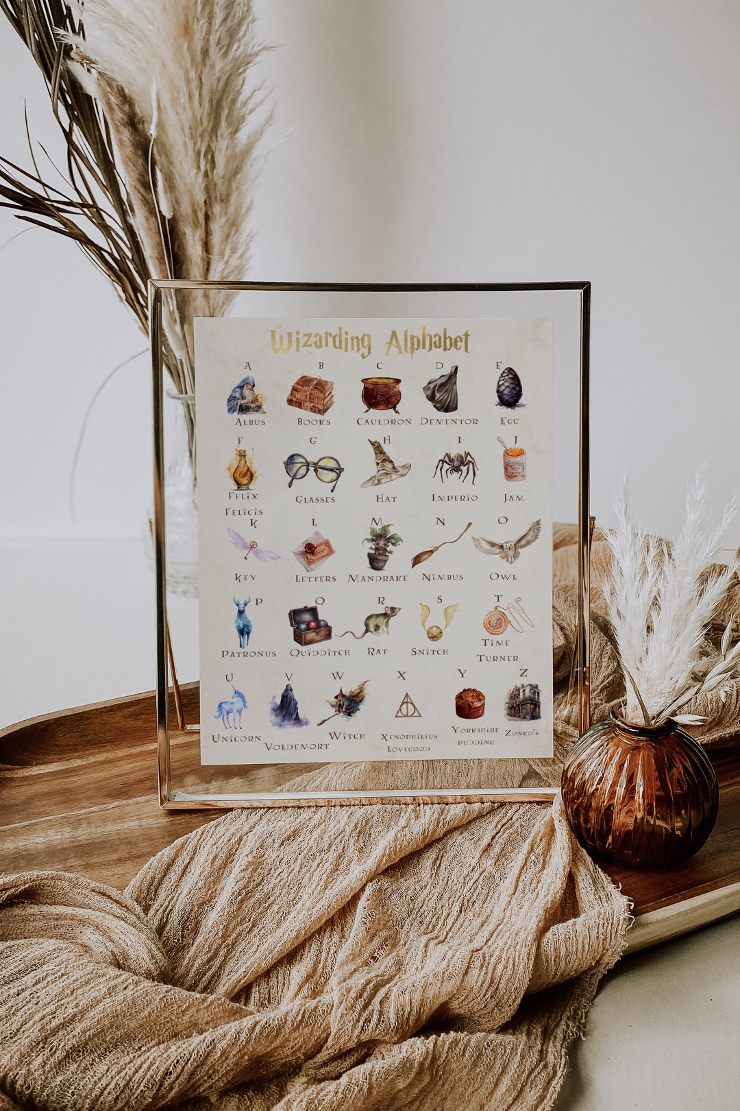 Wizarding Alphabet Poster Magic School Nursery Printable Wizarding ...