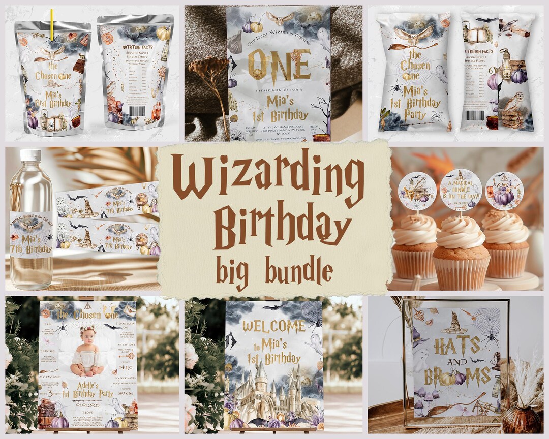 The Chosen One Big Bundle; Wizard Birthday Party Bundle Templates ...