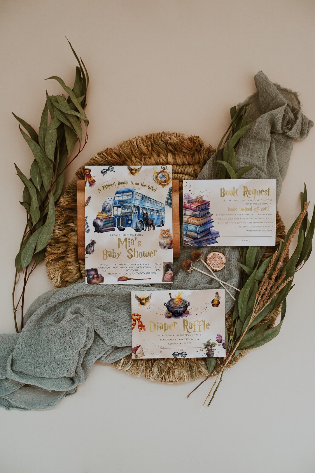 DIY Wizarding World Baby Shower Set; Magic School Baby Shower Template ...