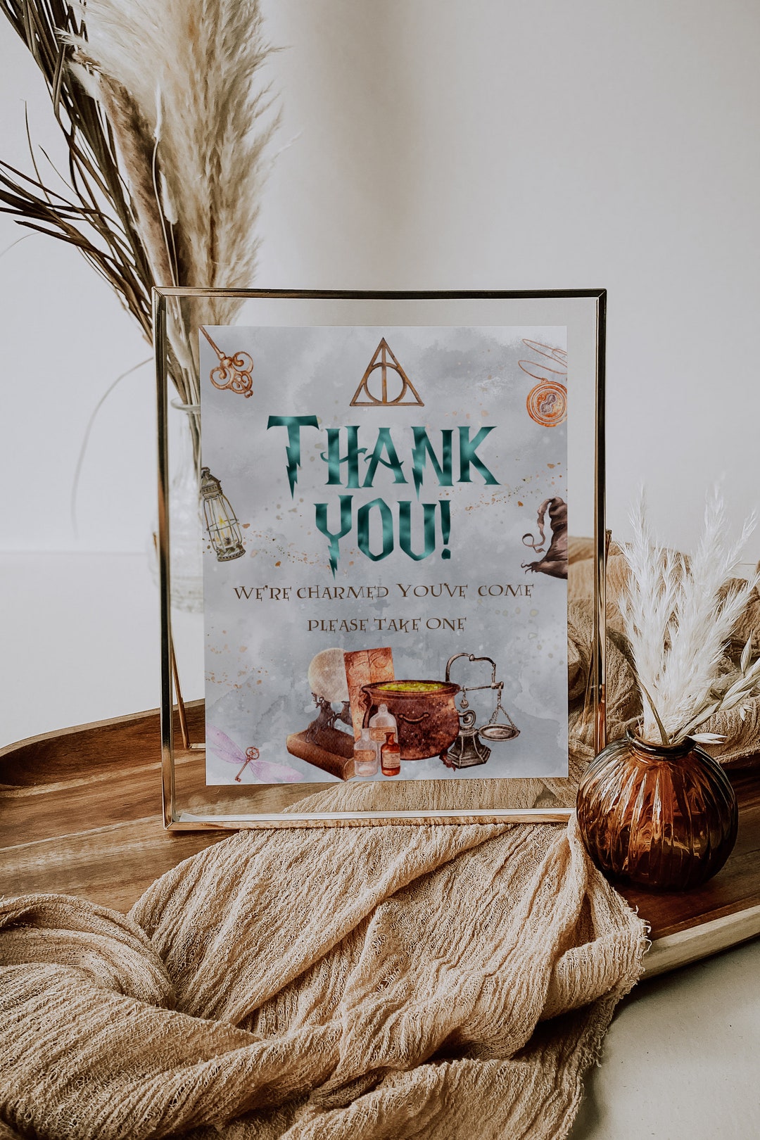 THANK YOU SIGN; Wizard Baby Shower; Magic School Baby Shower Template ...