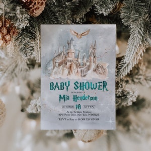 Winter Wizarding World Baby Shower Set Christmas Magic School - Etsy