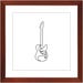 Framed Electric Fender Stratocaster Guitar Minimalistic Line Drawing ...
