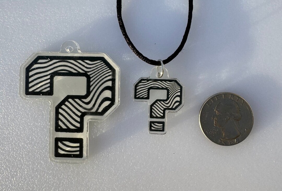 Tipper Charm Necklace Question Mark Art - Etsy