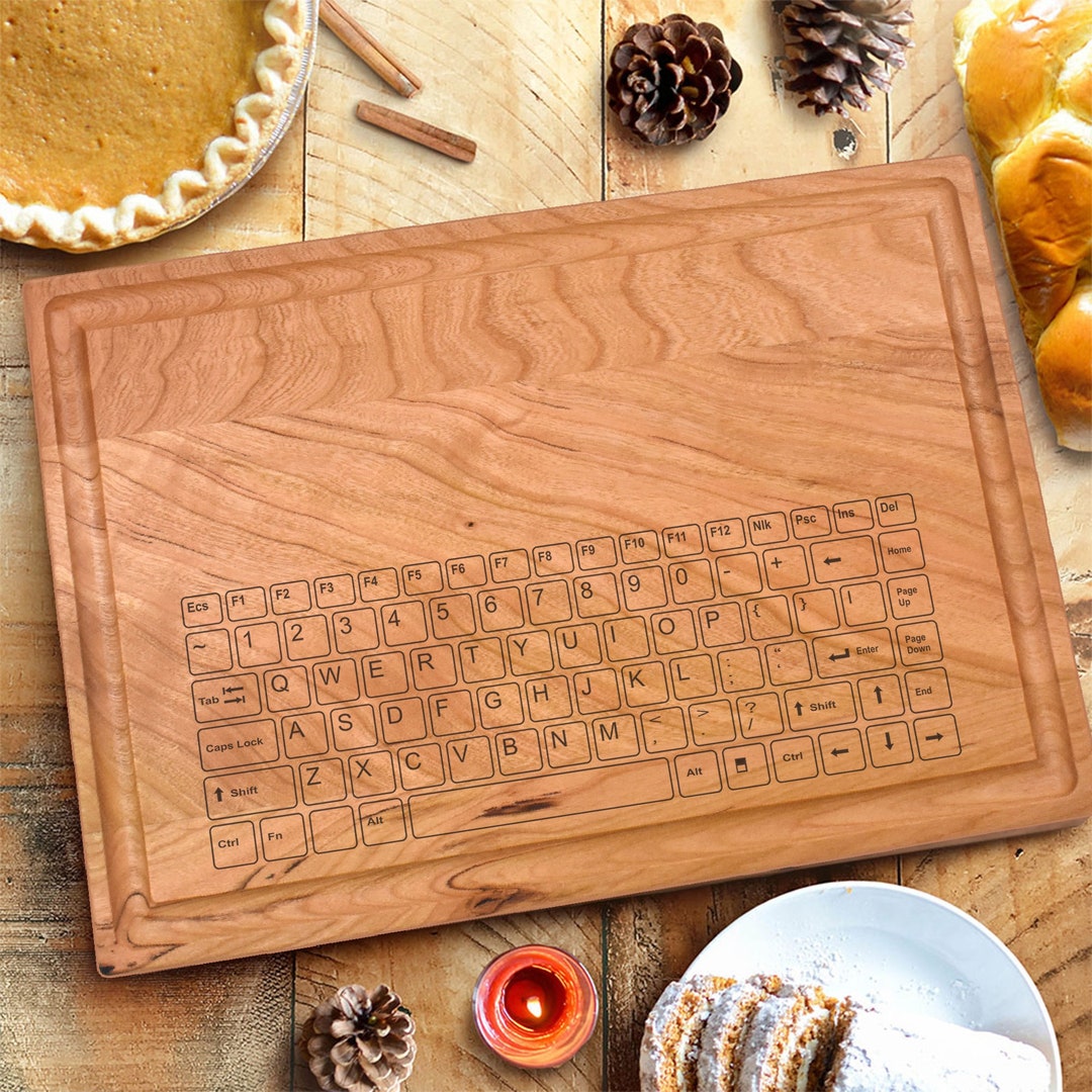Engraved Cutting Board Computer Keyboard Programmer Funny Cutting Board ...