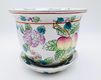 Vintage Chinese Plant Pot, Small Hand Painted Planter - Etsy