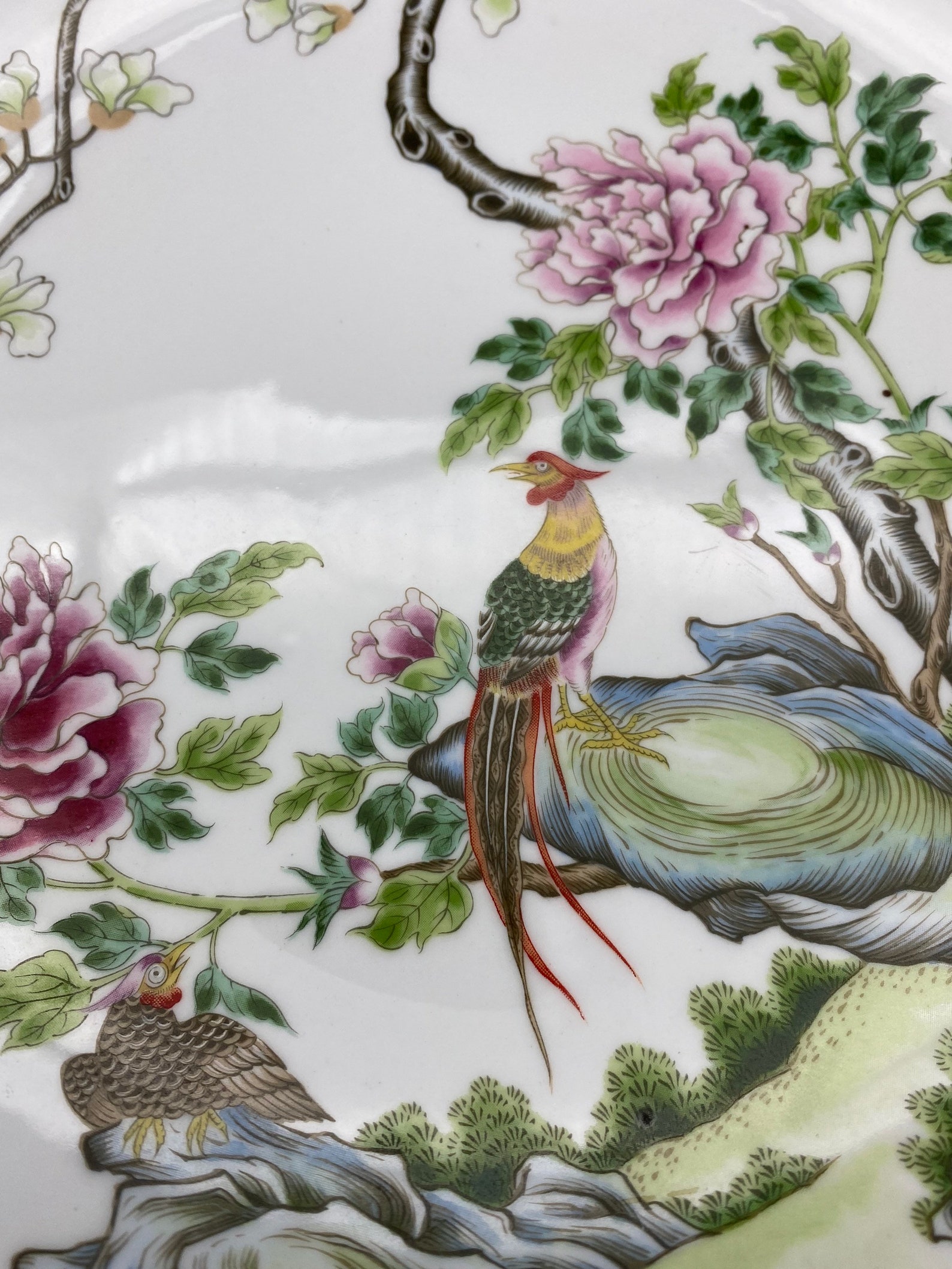 Vintage Chinese Porcelain Plate With Oriental Pheasant Pattern - Etsy