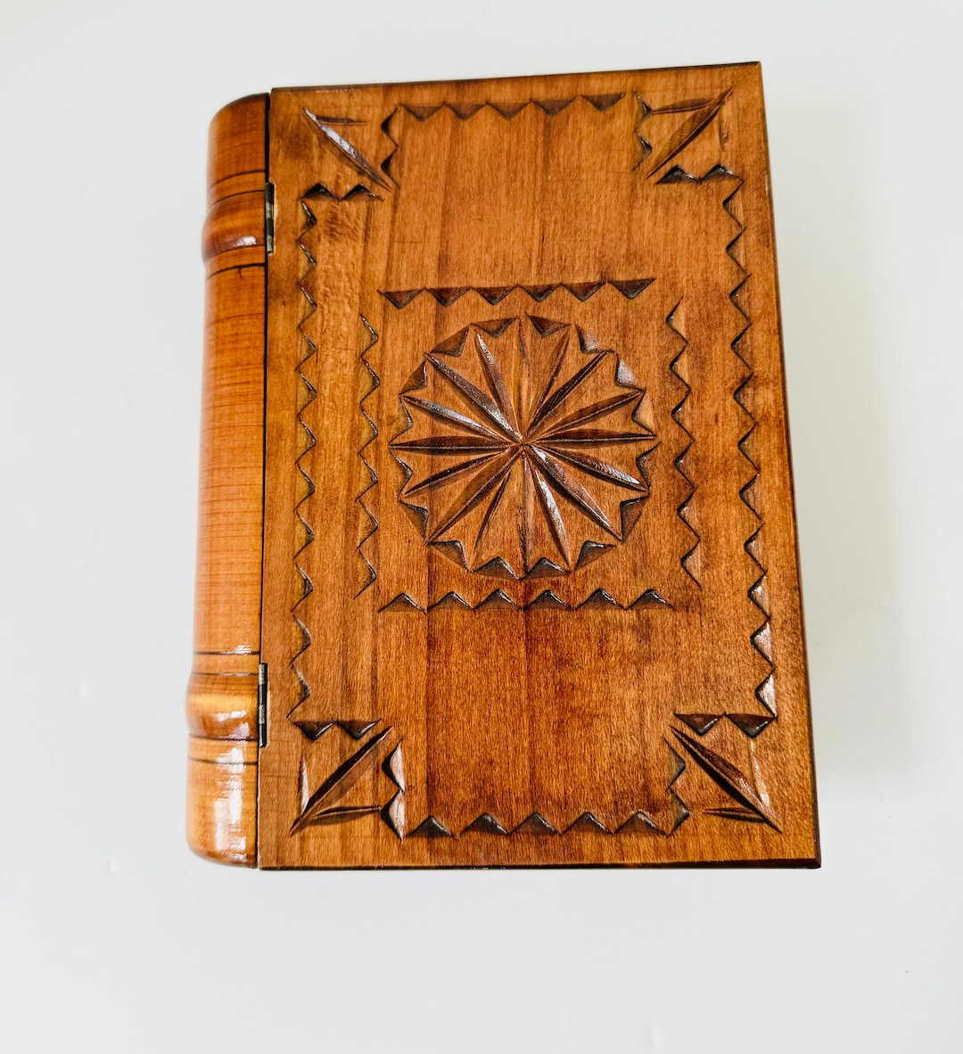 Wooden Book Shaped Jewellery Box, Small Wooden Box - Etsy