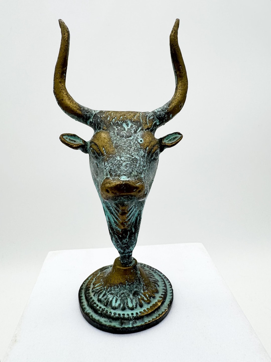Vintage Bronze Bulls Head, Small Bull Ornament - Etsy