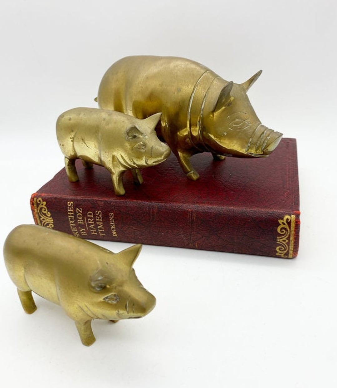 Vintage Set of 3 Brass Pigs, Pigs Figurines, Brass Pigs - Etsy