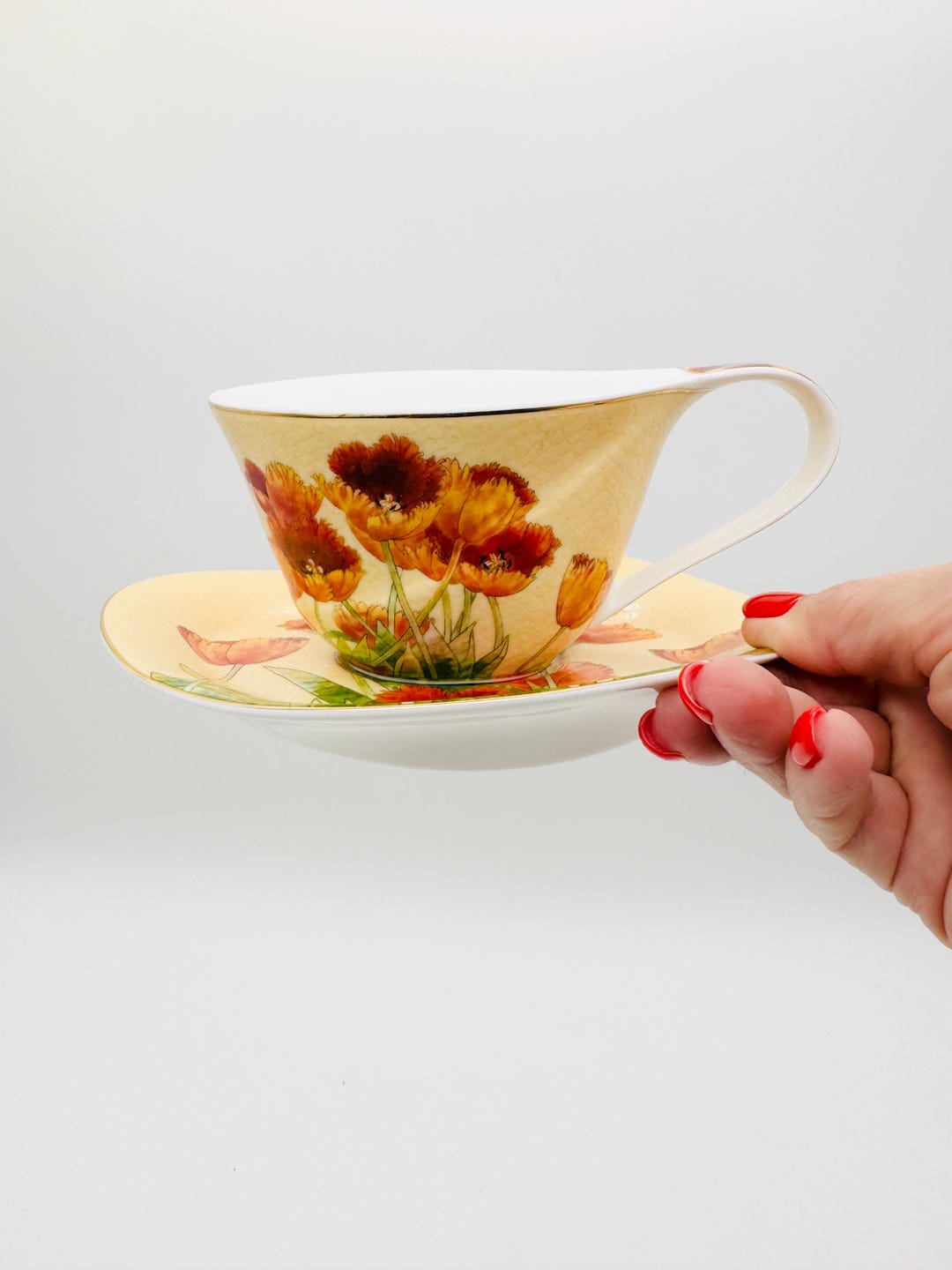 Vintage Carmani Tea Cup, Poppy Tea Cup - Etsy