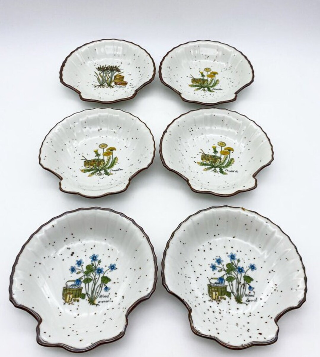 Set of 6 Vintage Japanese Scallop Shell Dishes - Etsy