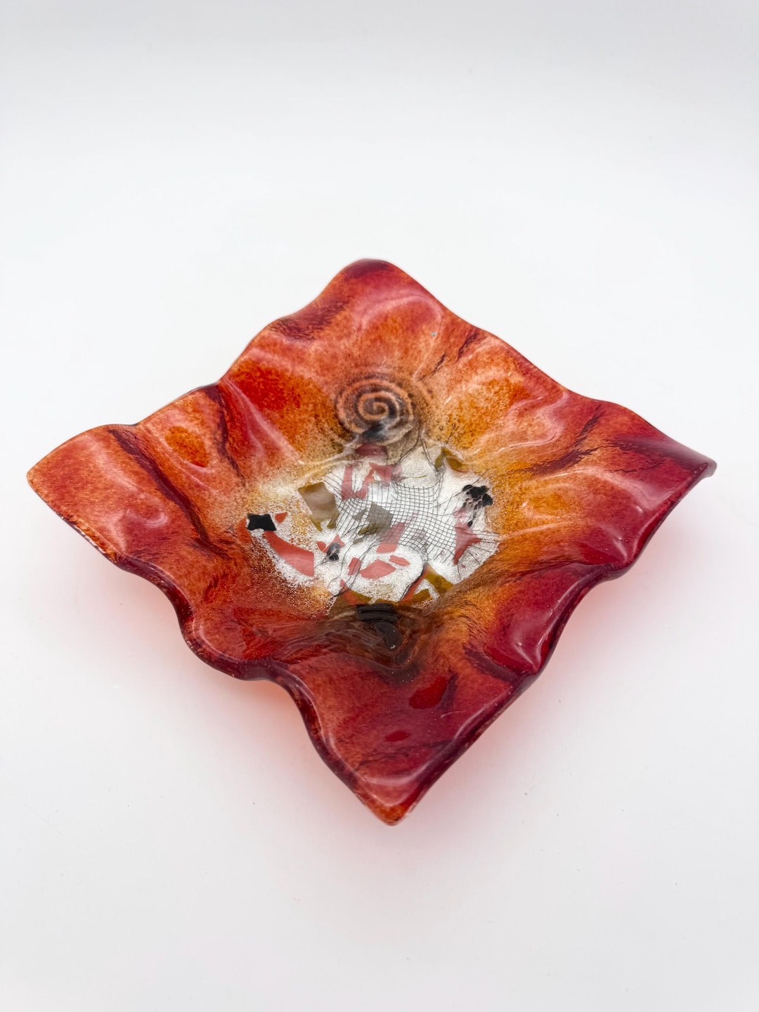 Mixaha Art Glass Dish, Small Fused Glass Dish, Greek Art Glass - Etsy