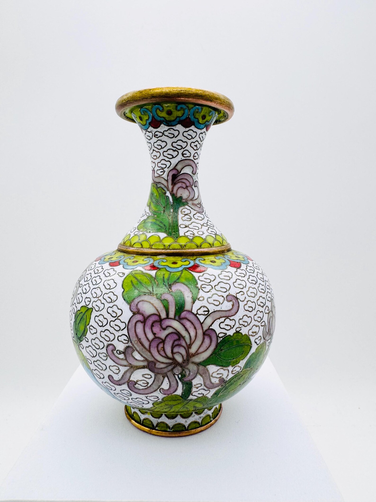 Small Vintage Cloisonne Vase, Enamel Floral Vase - Etsy