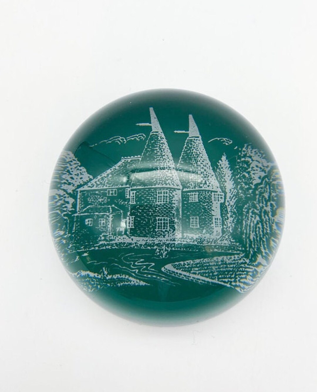 Vintage Glass Paperweight, Cottage Paperweight, Country House Decor ...