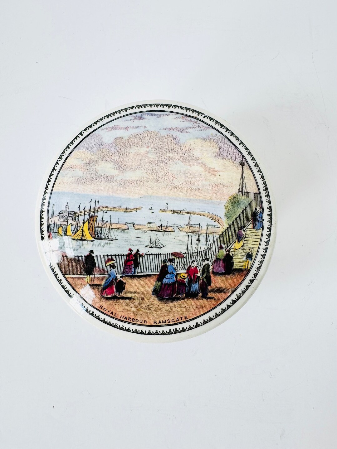Antique Prattware Pot With Lid, Royal Harbour Ramsgate - Etsy
