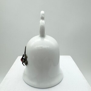 Vintage White Ceramic Bell - Etsy