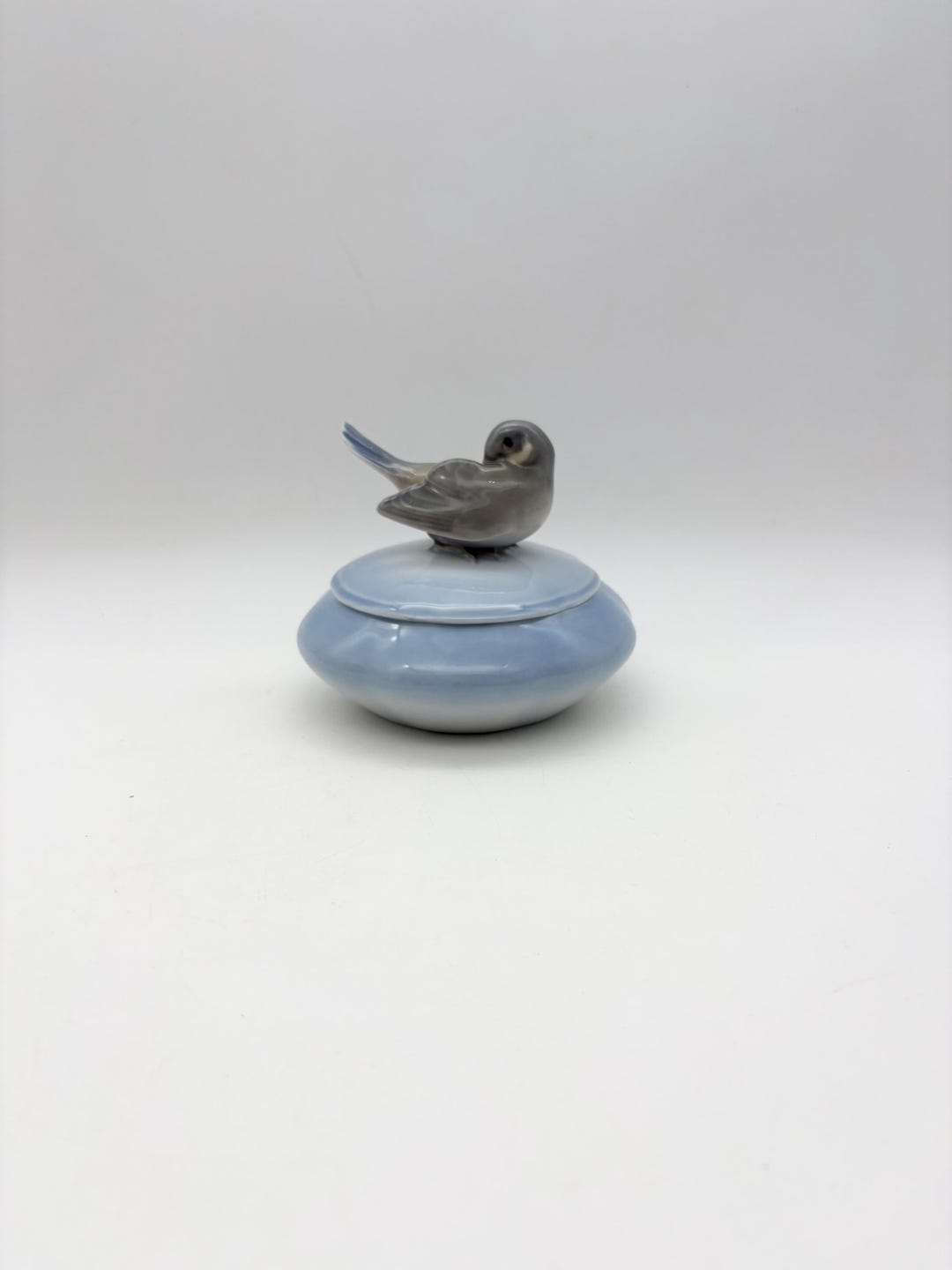 Vintage Bing & Grondahl Porcelain Bird Trinket Box, Blue Denmark ...