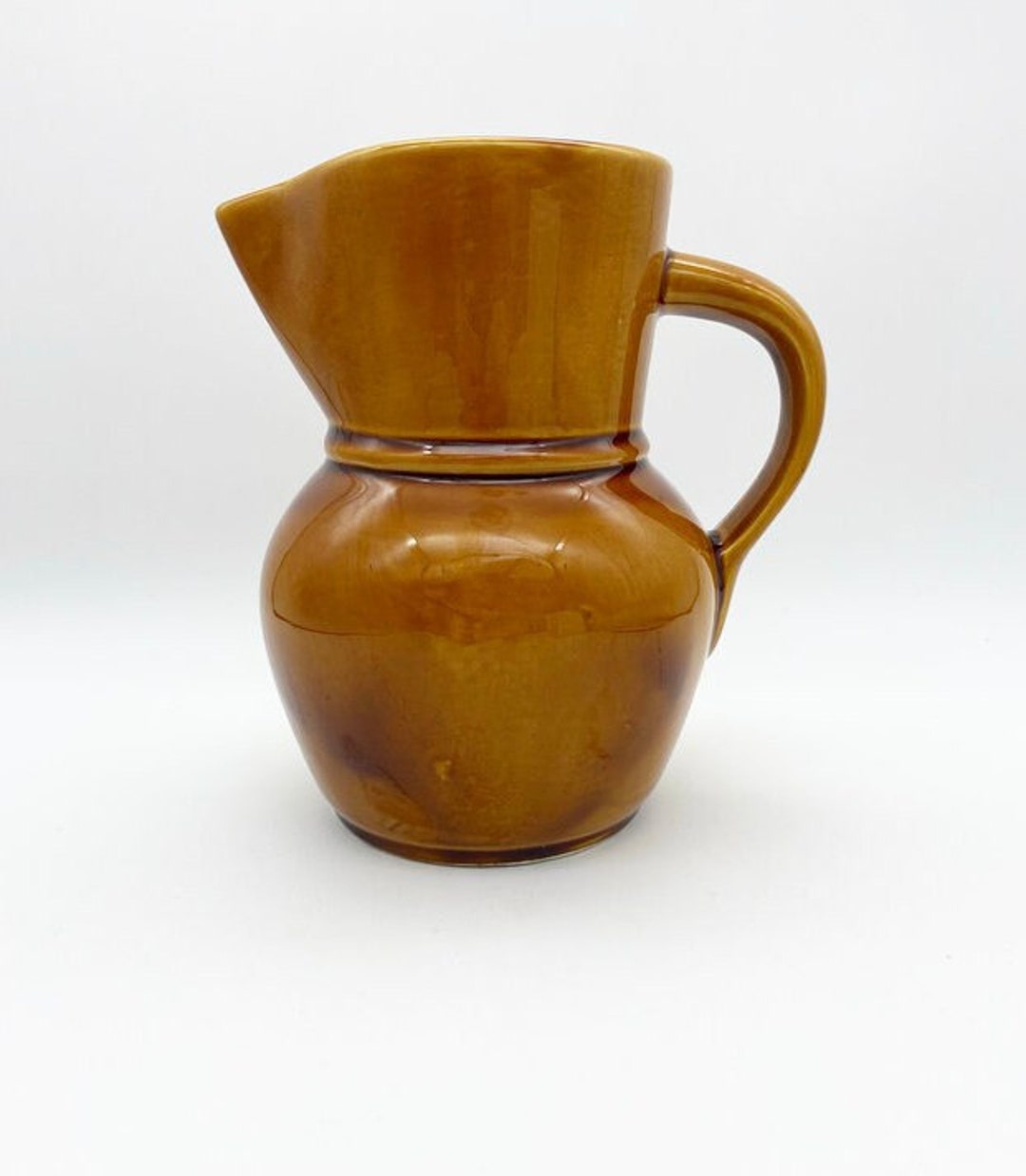Vintage Stoneware Water Jug, Farmhouse Decor, Medium Size Decorative ...