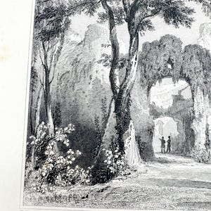 Small Antique Engraving, Restormel Castle, English Castle Picture - Etsy