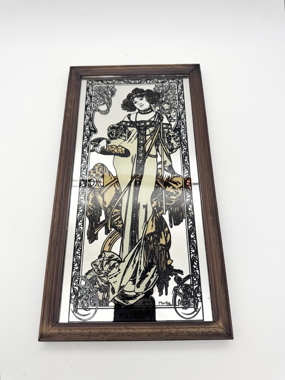 Vintage Alphonse Mucha Autumn Mirror 33cm - Etsy