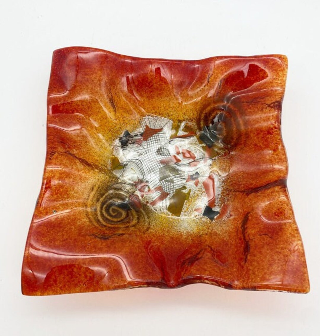 Mixaha Art Glass Dish, Small Fused Glass Dish, Greek Art Glass - Etsy
