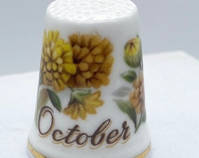 Vintage Royal Albert October Thimble, Bone China Thimble - Etsy