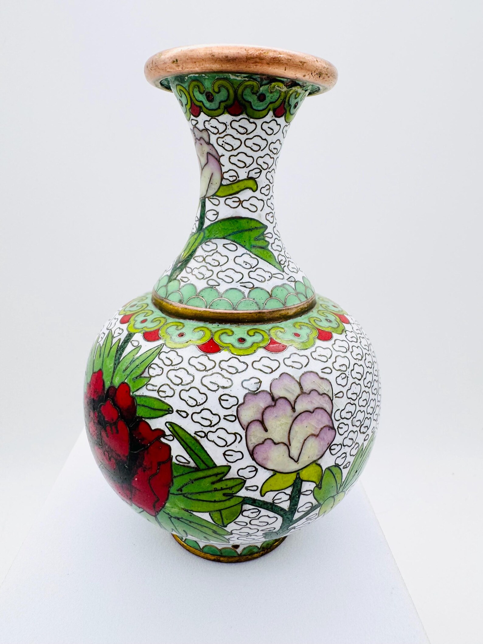 Small Vintage Cloisonne Vase, Enamel Floral Vase - Etsy