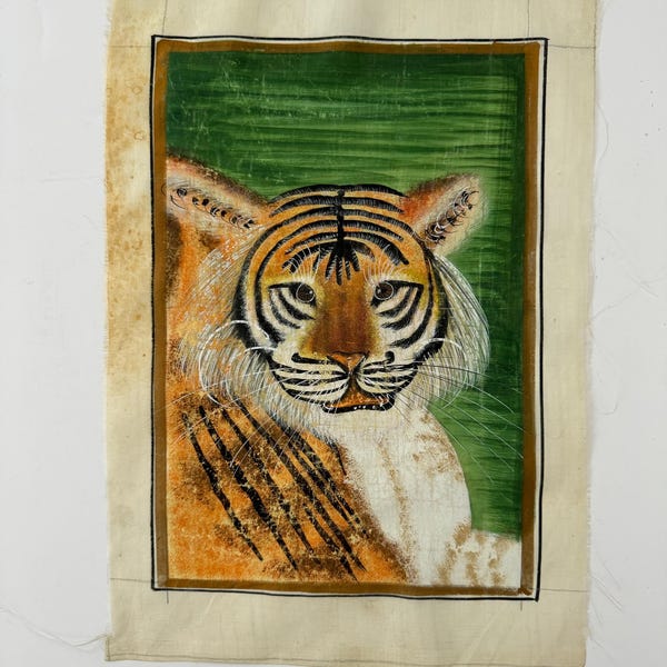 Tiger Silk Painting - Etsy
