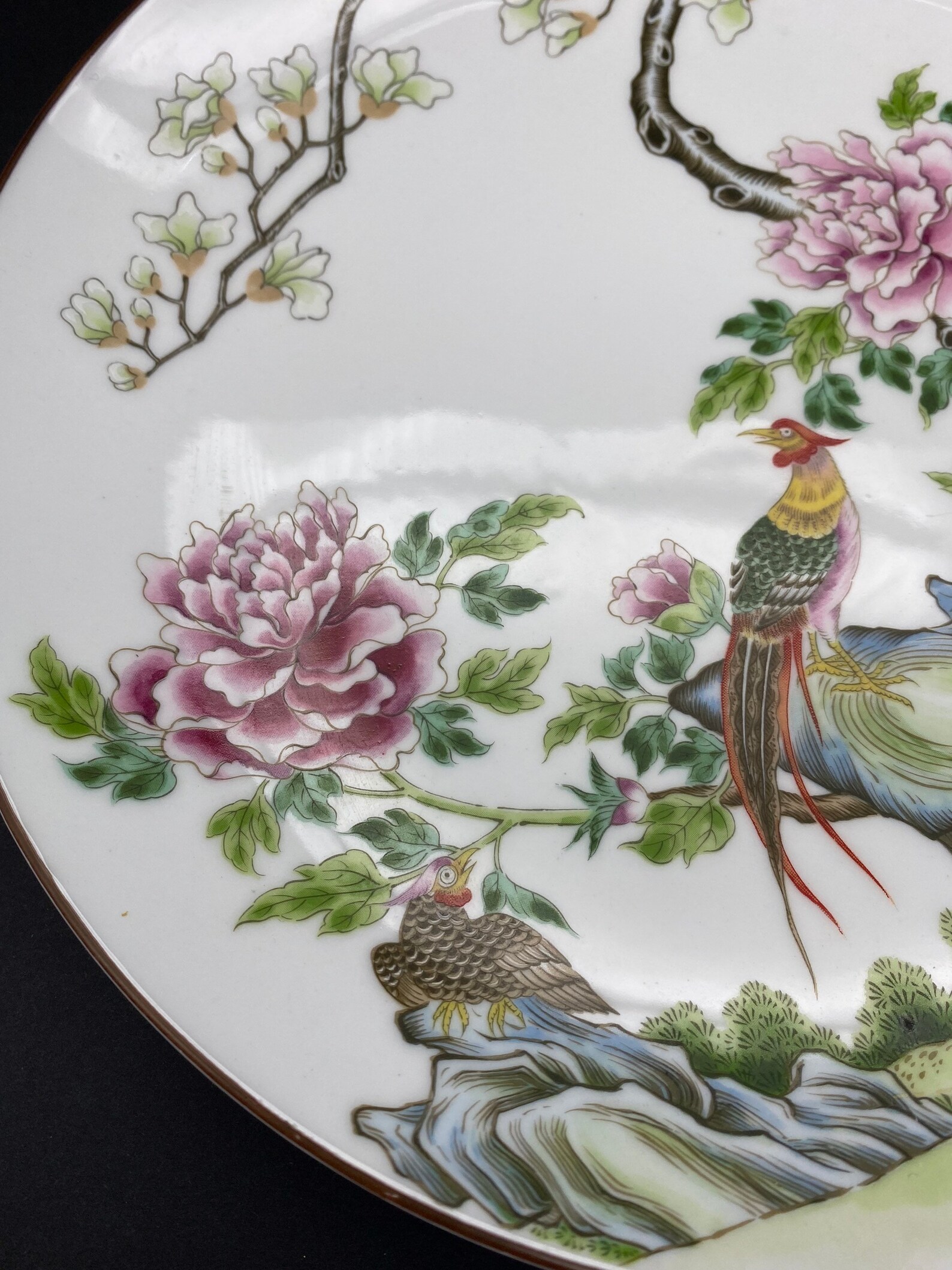 Vintage Chinese Porcelain Plate With Oriental Pheasant Pattern - Etsy