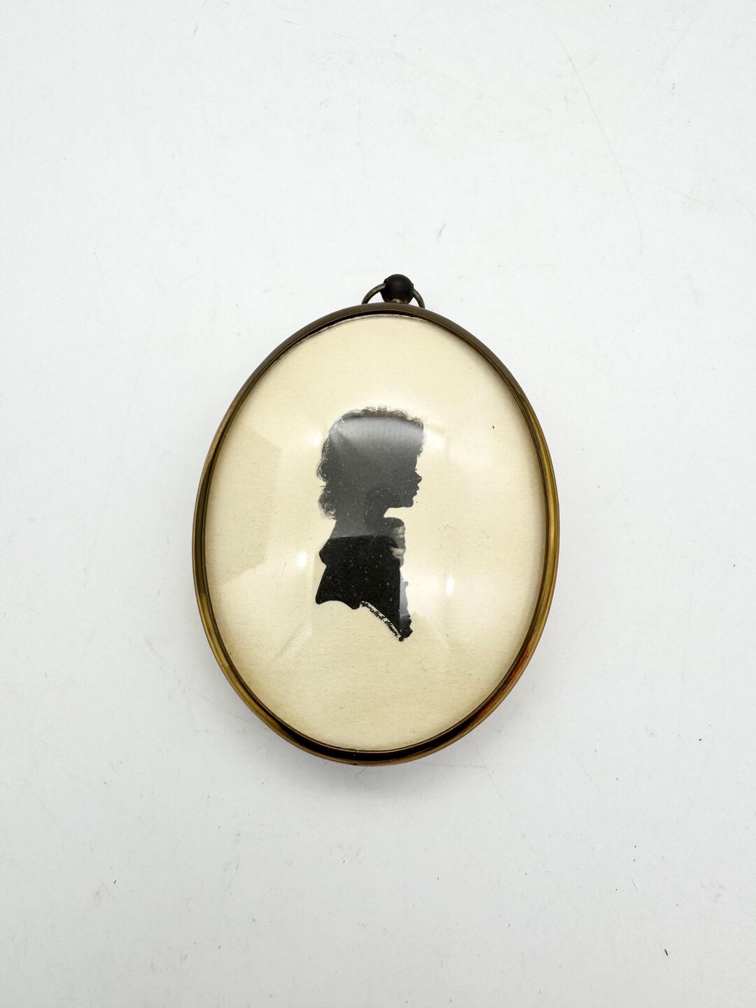 Vintage Peter Bates Miniature Picture, Small Silhouette Oval Picture - Etsy