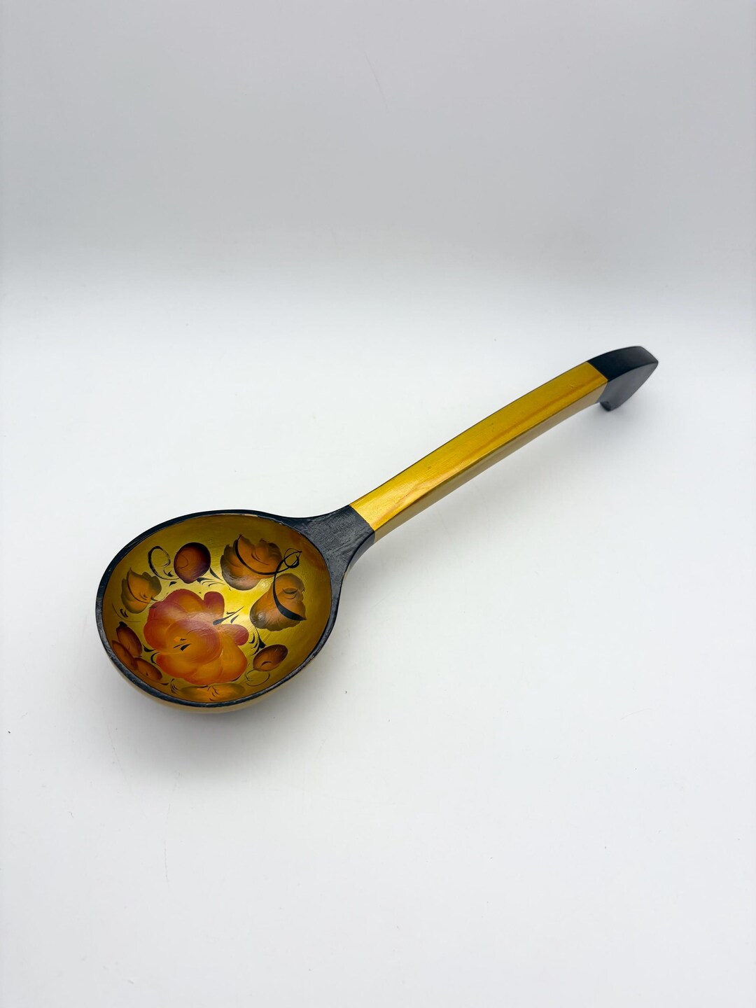 Vintage Hand Painted Khokhloma Wooden Ladle, Folk Art Decor - Etsy
