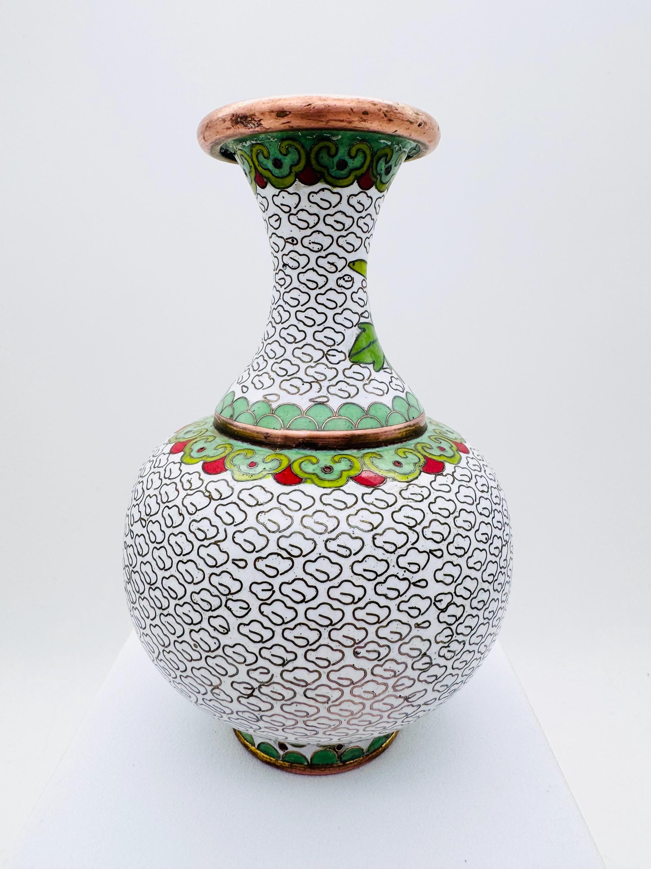 Small Vintage Cloisonne Vase, Enamel Floral Vase - Etsy