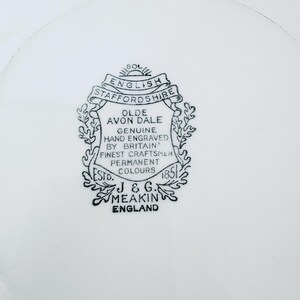 Vintage White and Blue Old Avon Dale J & G Meakin Plate, Hand Engraved ...