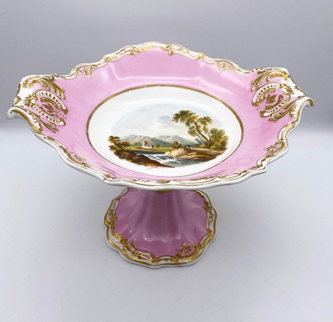 Antique Copeland Garrett Pink Compote Dish - Etsy