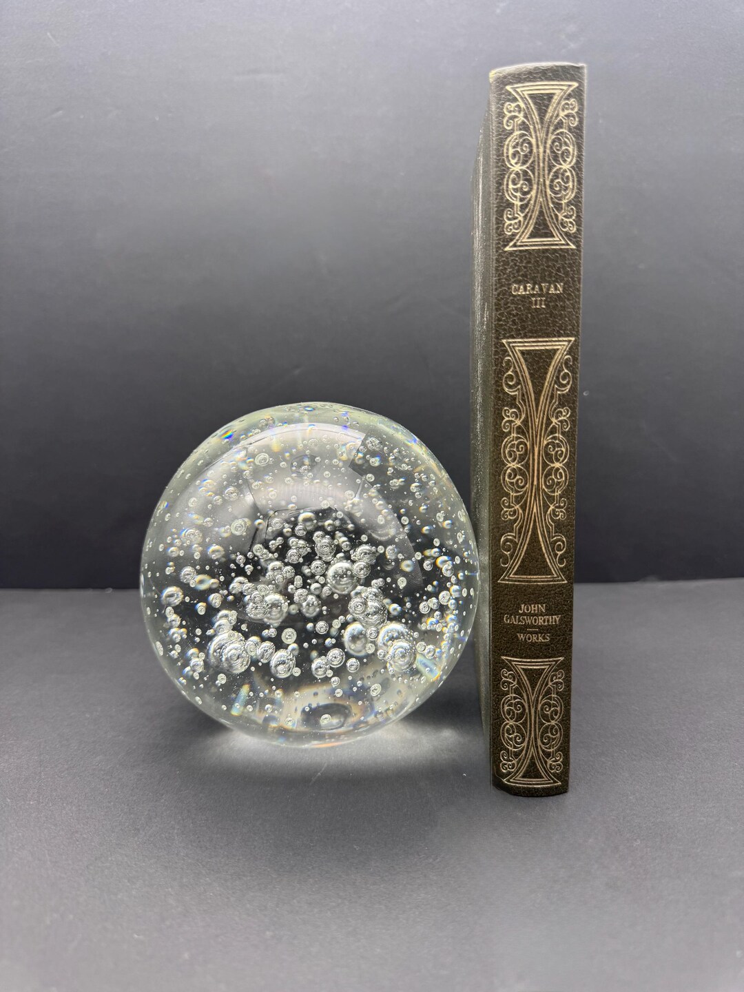 Large 13cm Crystal Ball, Vintage Art Glass Sphere - Etsy