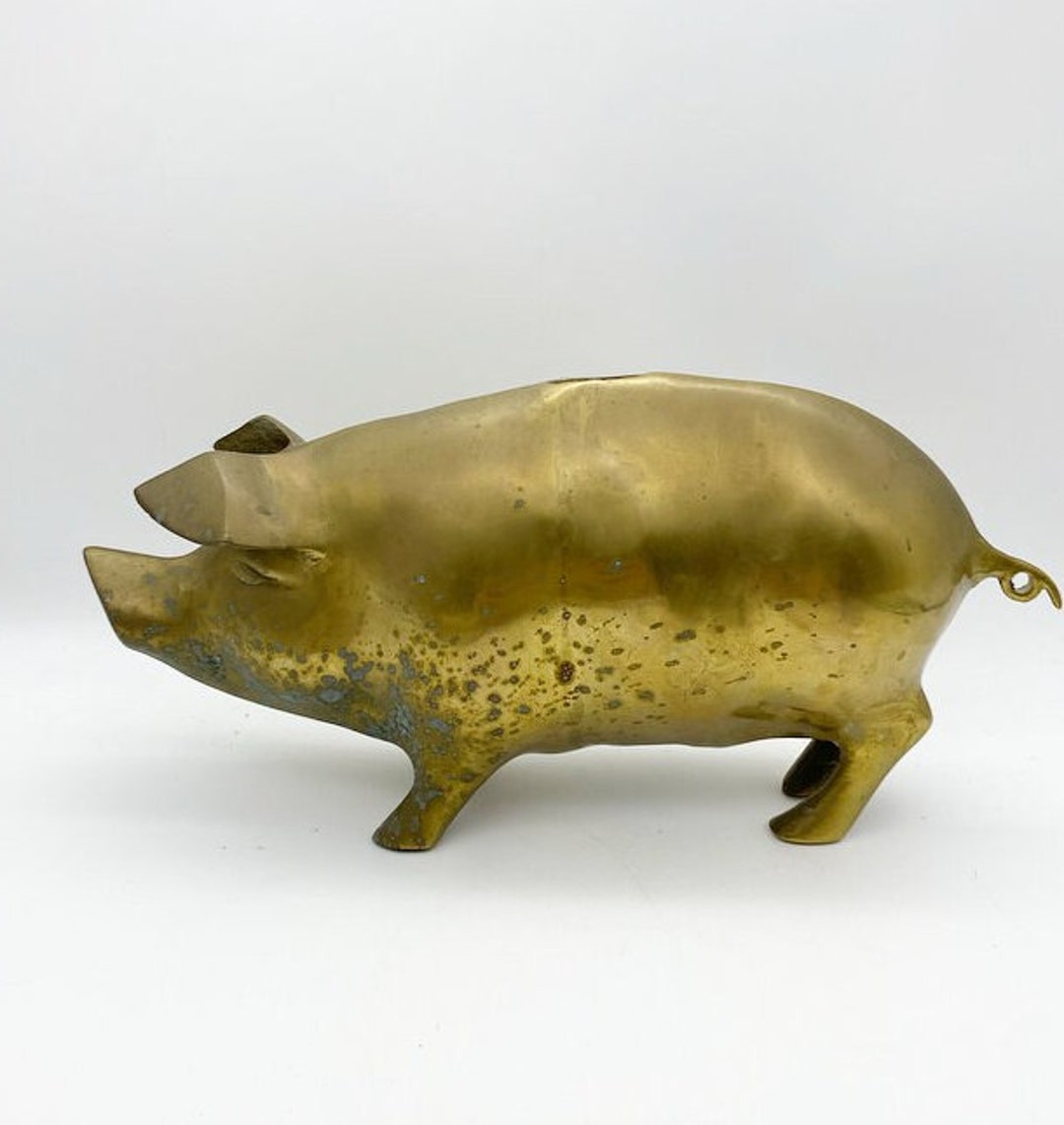 Large Brass Pig, Brass Pig Money Box - Etsy