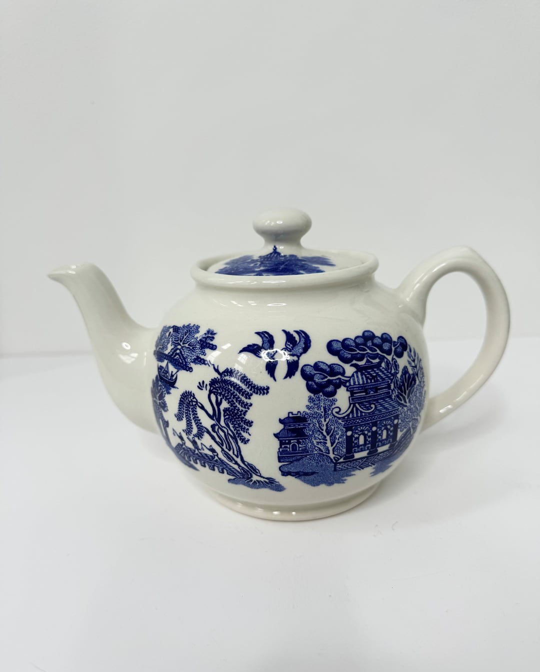 Vintage Sadler Teapot for One, Blue White Ceramic Teapot, Willow ...