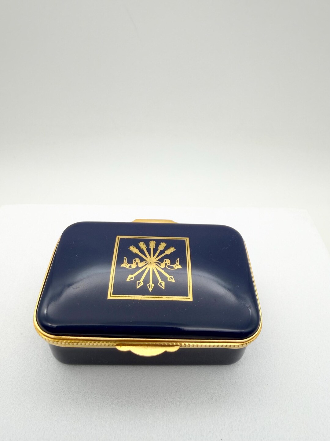 Vintage Crummles Blue Enamel Box, Rectangle Pill Box - Etsy