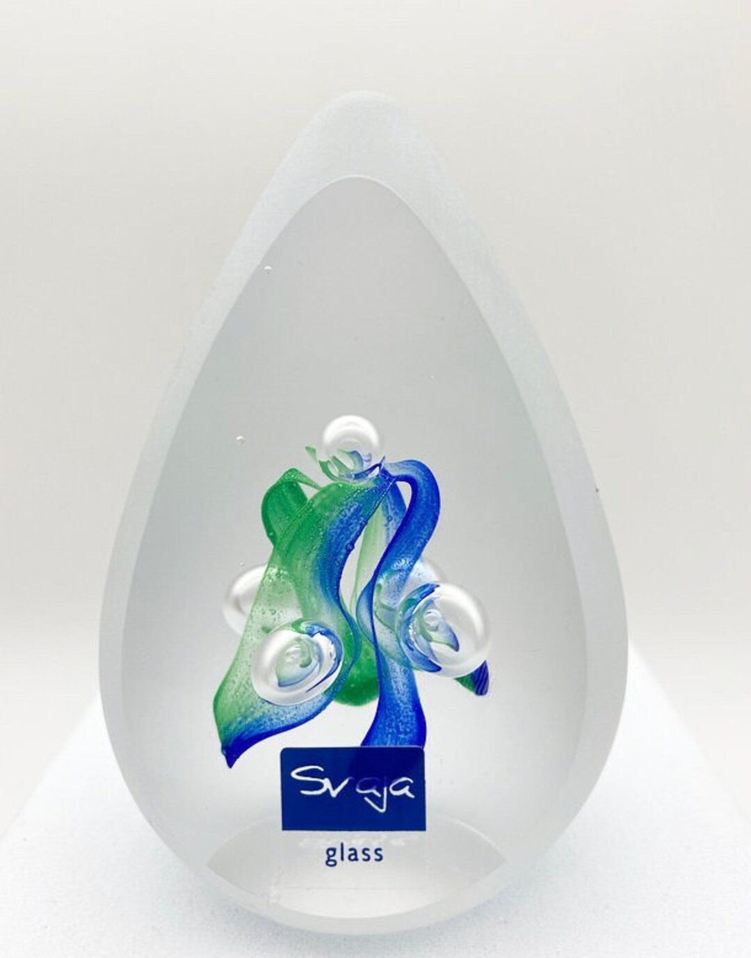 Vintage Svaja Paperweight, Art Glass, Ovoid Paperweight, Desk Decor ...