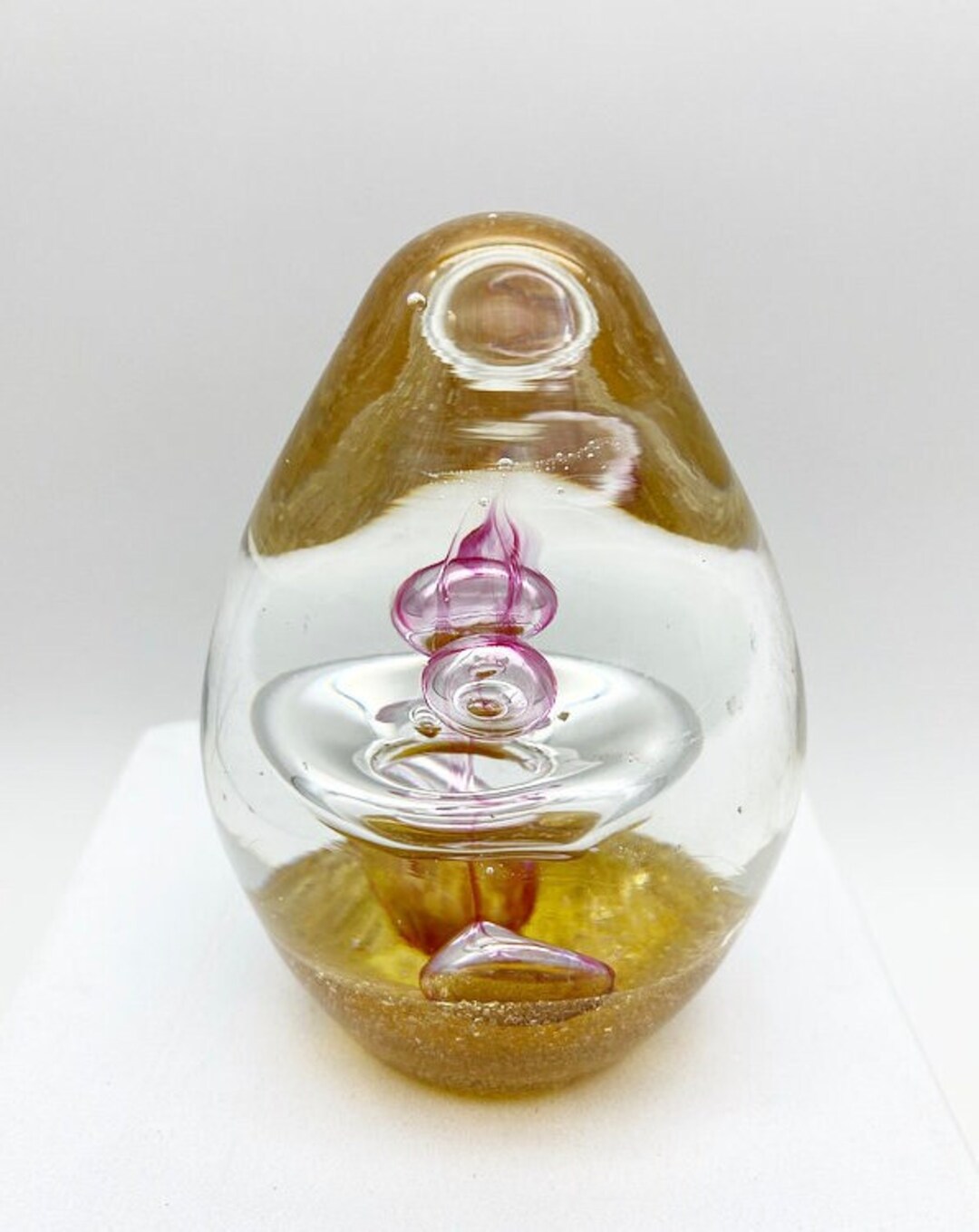 Vintage Glass Paperweight, Pink Paperweight, Desk Decor, Paper Holder ...