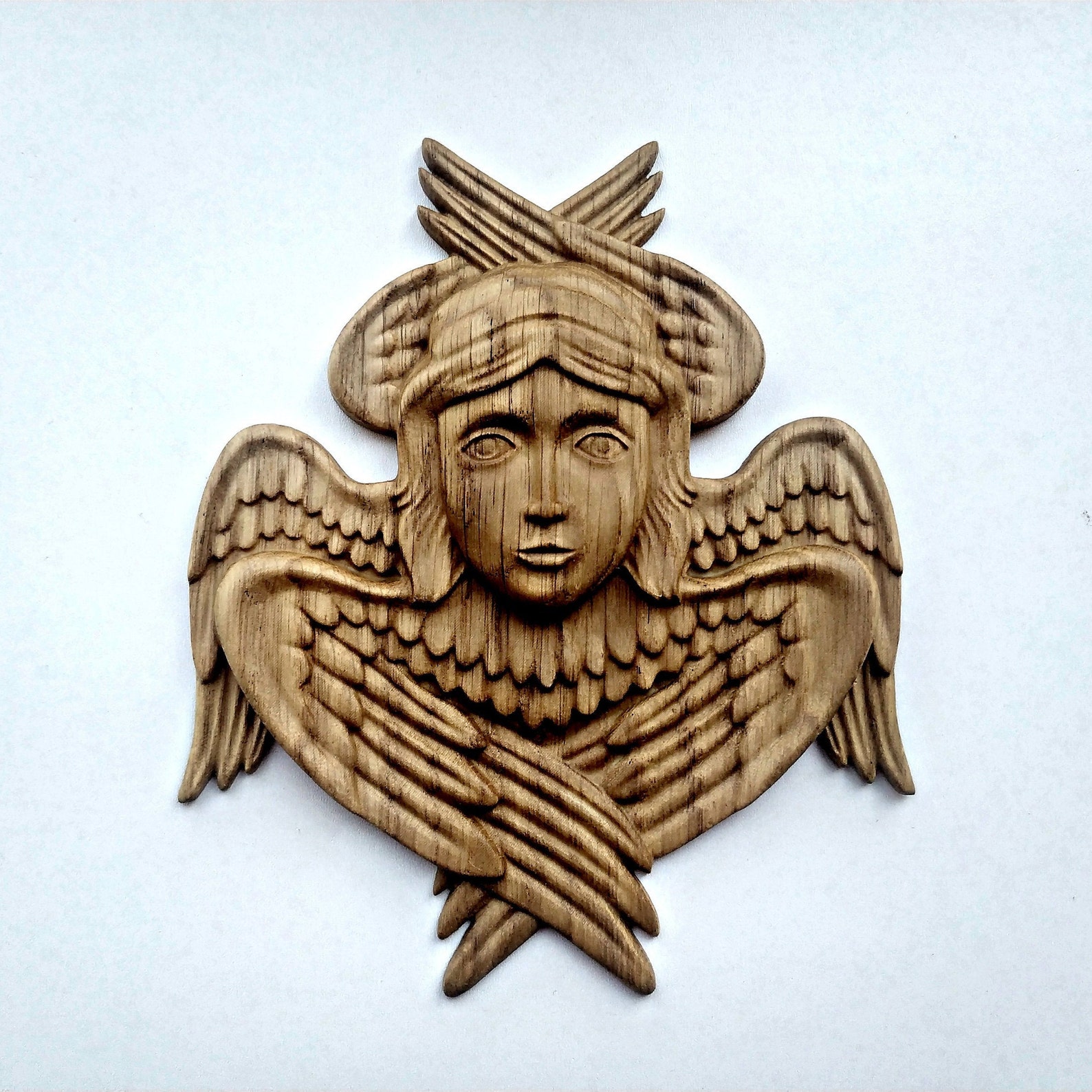 Winged Angelic Cherub Angel Carved Angel Wooden Angel - Etsy