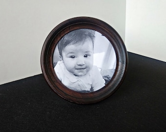 Wooden Round Frame Black Round Frame Round Picture Frame - Etsy