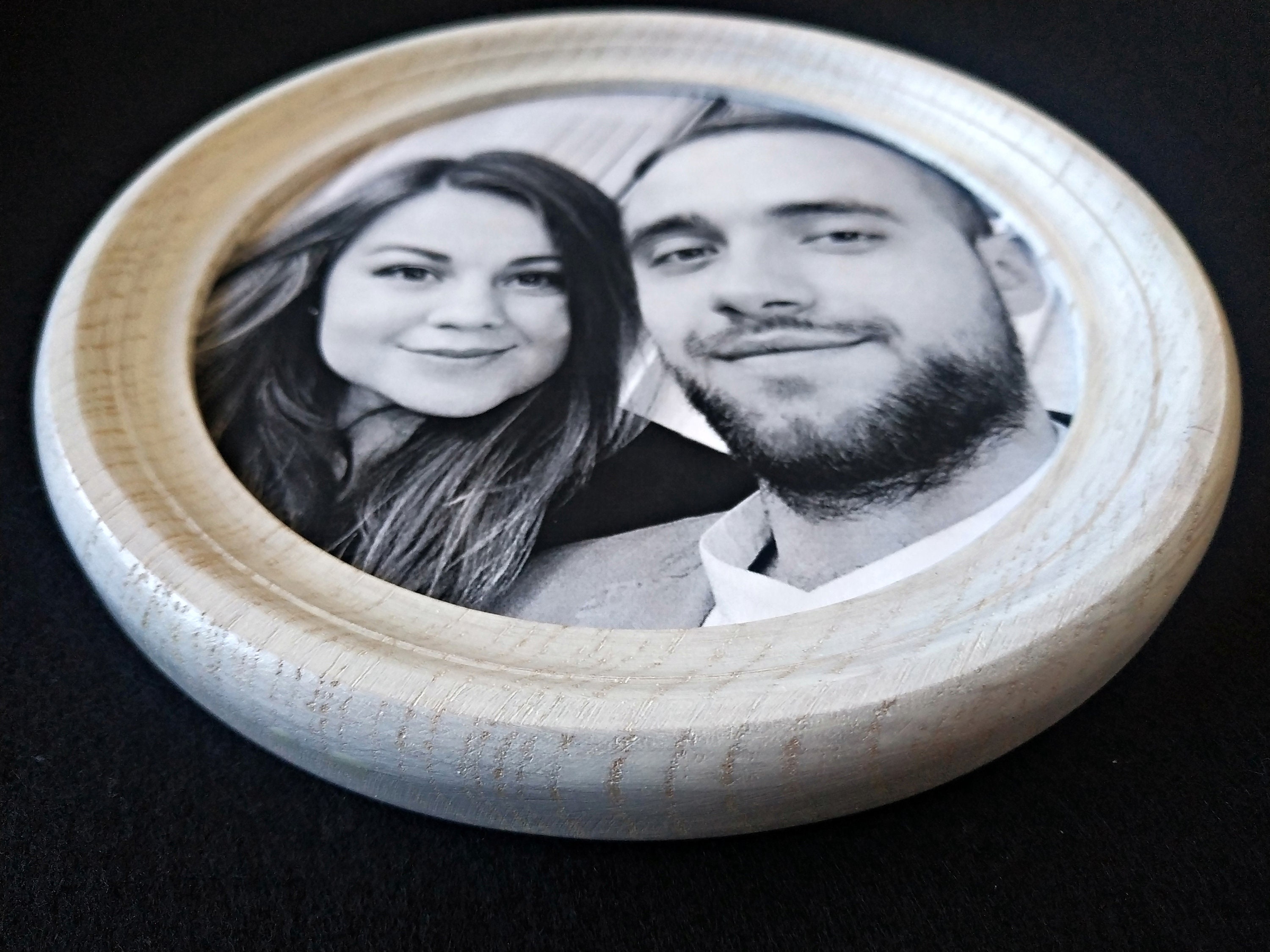 Wooden Round Frame White Round Frame Round Picture Frame | Etsy