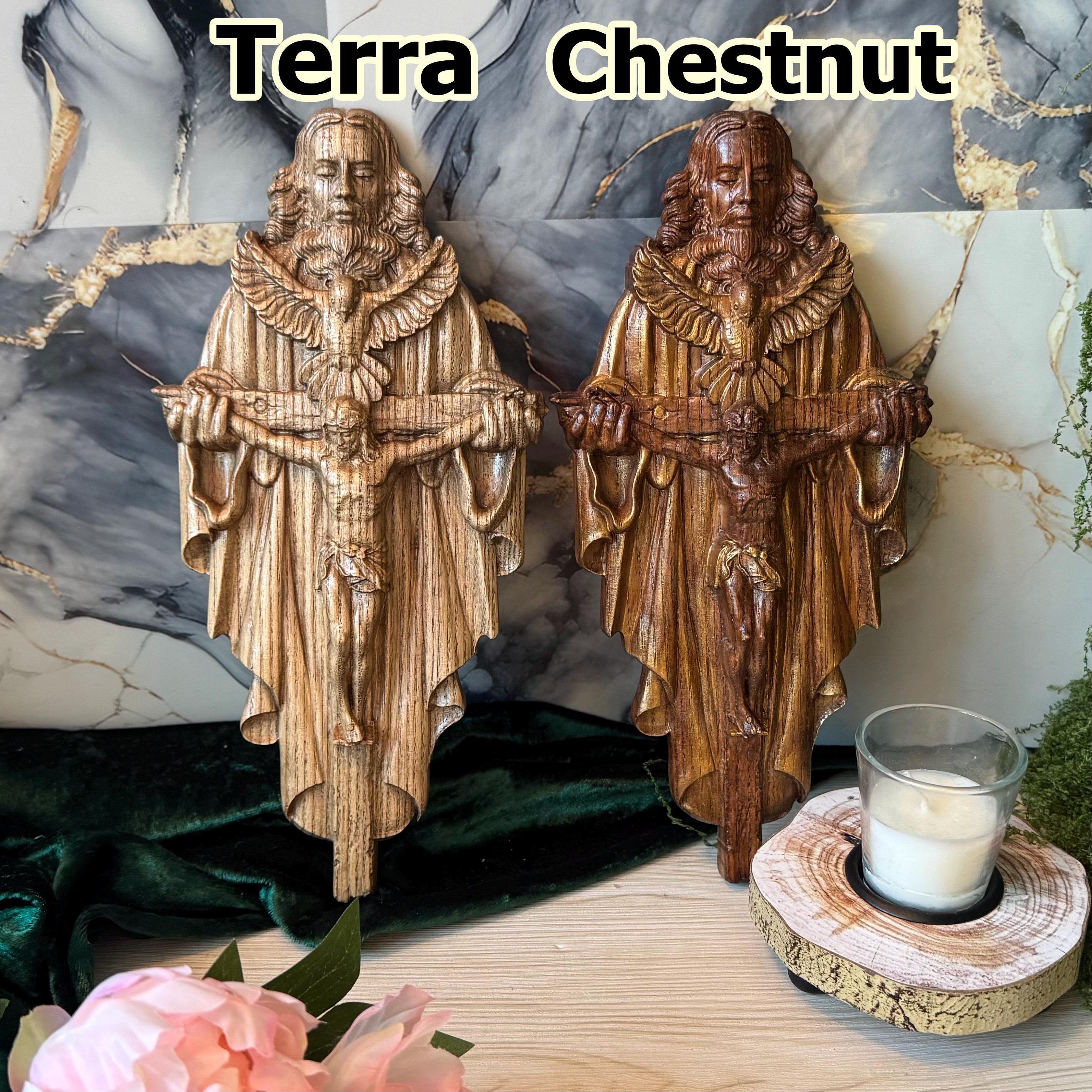 Carved Wooden Holy Trinity Icon, Religious Wall Art, Christian Decor ...