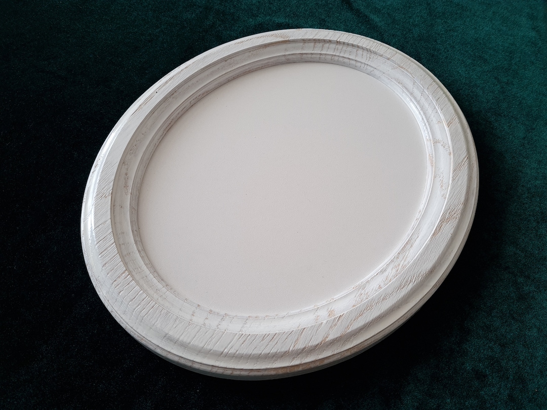 Wide White Oval Frame, Oval Frame, Wooden Oval Frame, Picture Frame ...