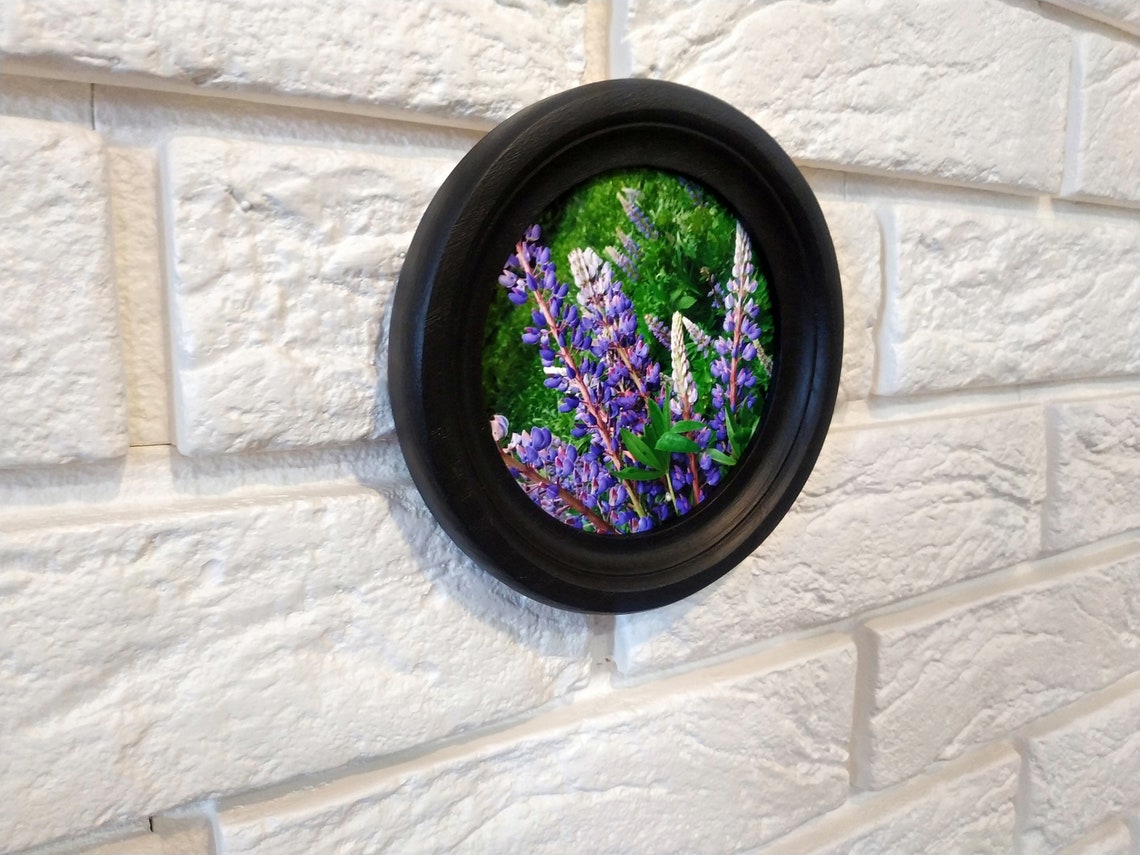 Wooden Round Frame Black Round Frame Round Picture Frame | Etsy